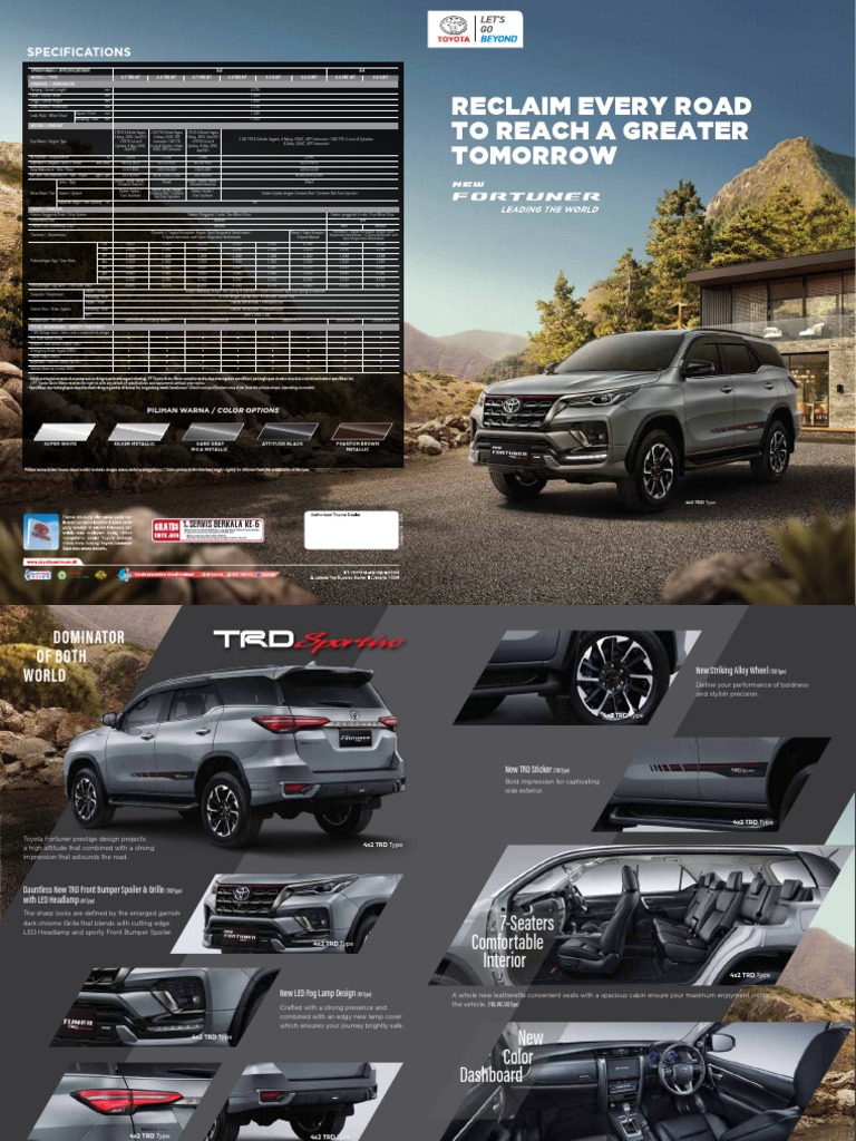 Toyota Fortuner 2020 Specifications Guide | PDF | Inline Four Engine ...