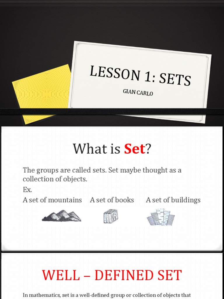 Lesson 1: Sets: Gian Carlo | PDF | Empty Set | Intersection (Set Theory)