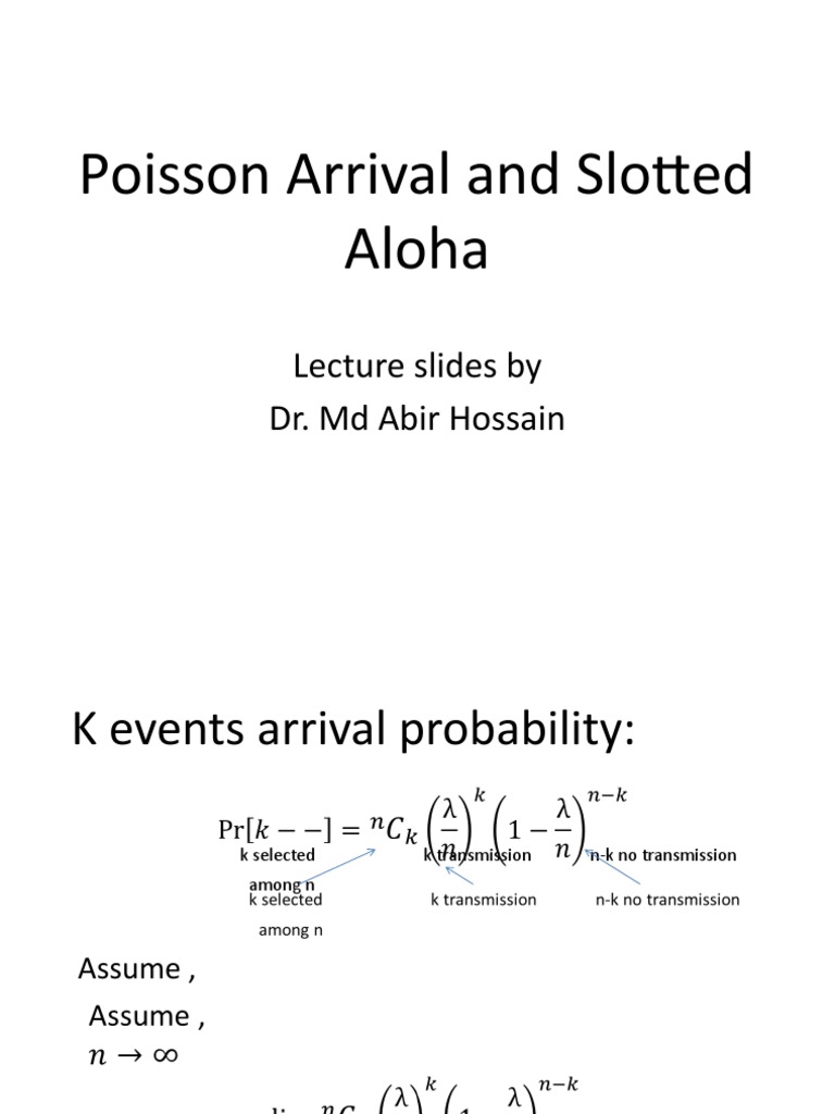 Poisson Arrival and Slotteld Aloha | PDF