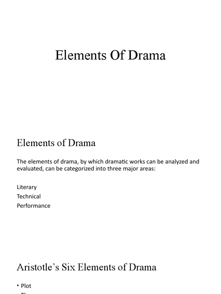 A Comprehensive Breakdown of the Key Elements of Drama | PDF | Play ...