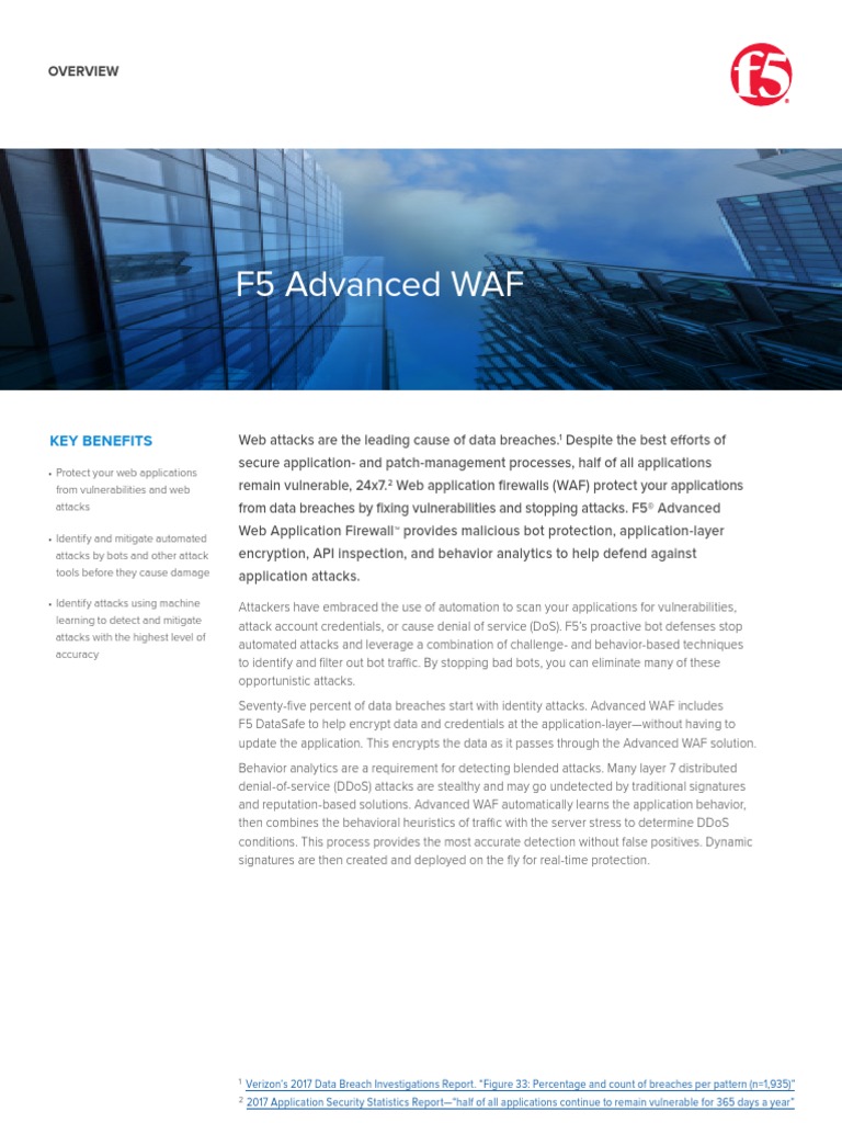 BIG-IP Advanced WAF | PDF | Denial Of Service Attack | Computer ...