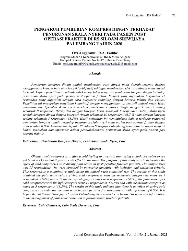Jurnal Kompres Dingin | PDF | Pengembangan Diri