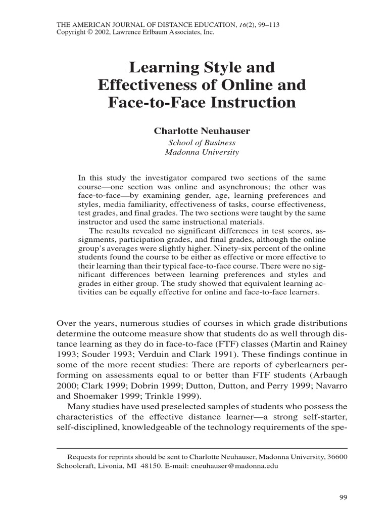 Learning Style Effectiveness | PDF | Extraversion And Introversion | Learning Styles