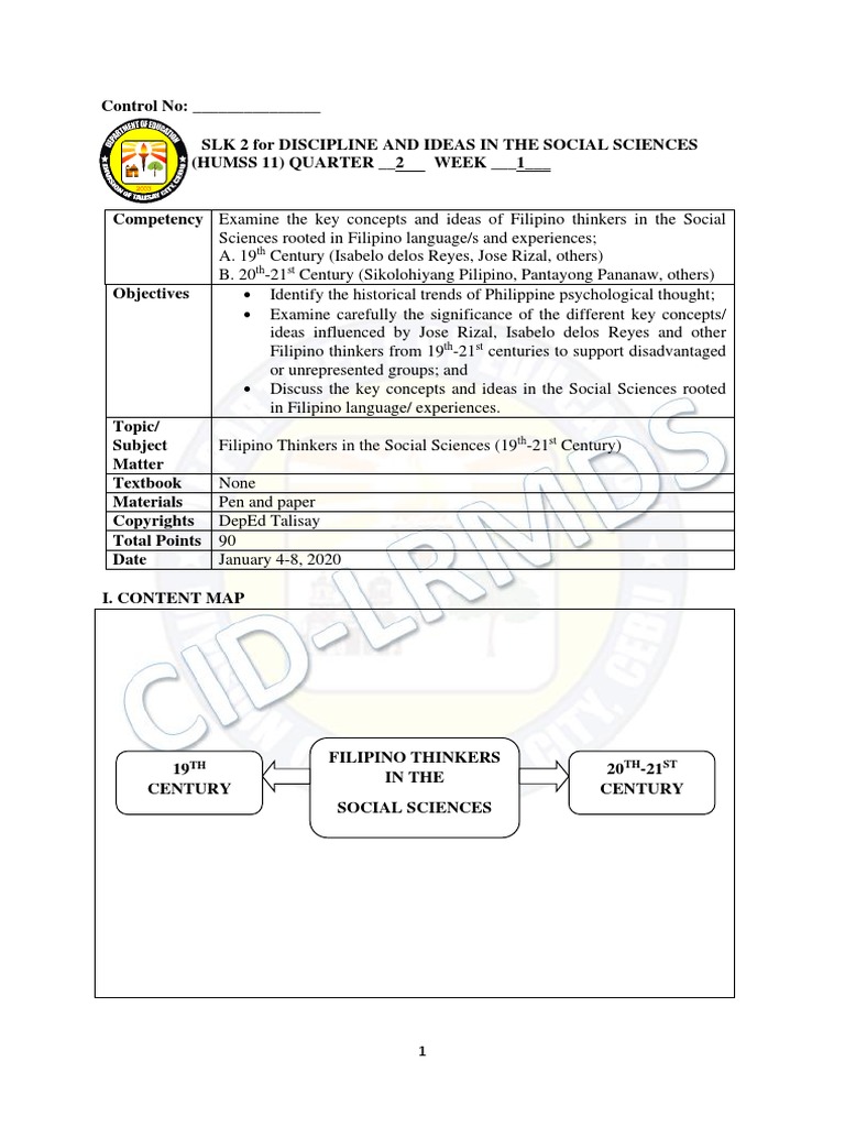 DISS G11 Q2 Week1 | PDF | Psychology | Science