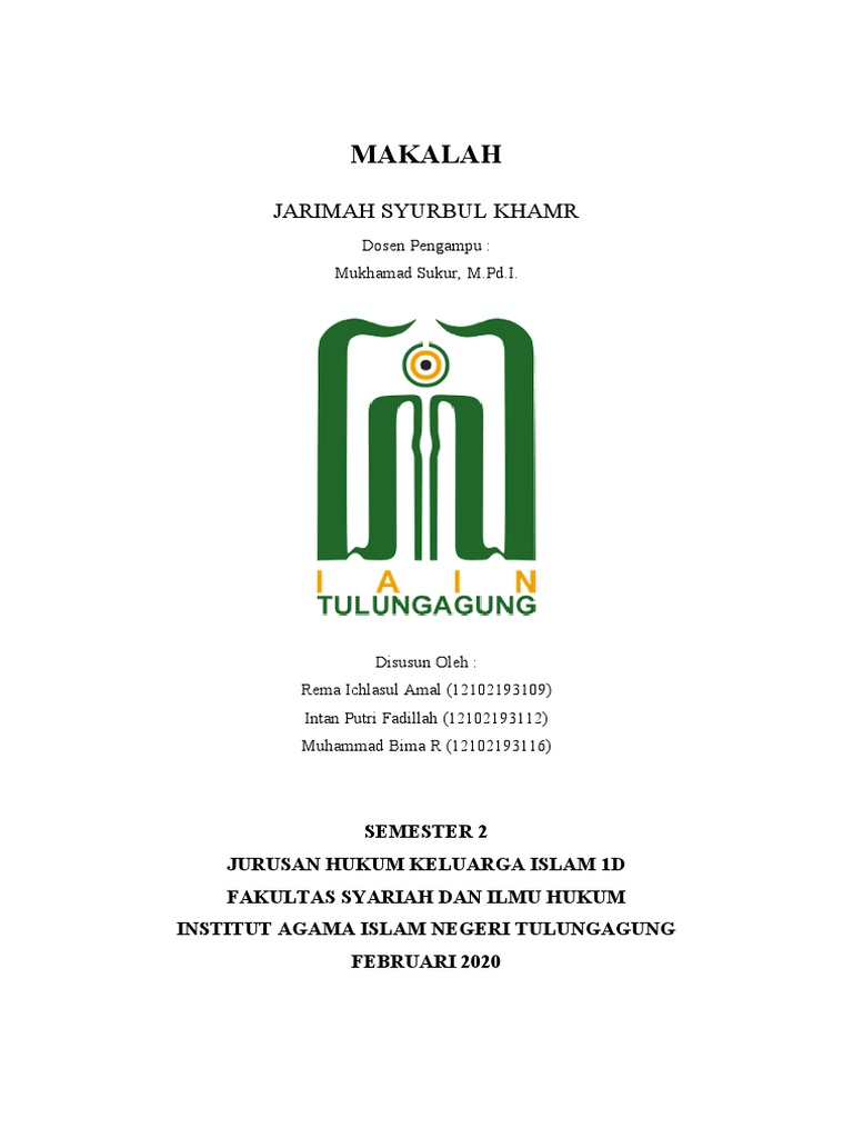 Jarimah Syurb AL-Khamr | PDF