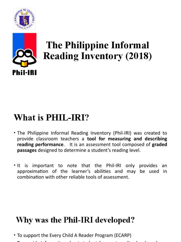 The Philippine Informal Reading Inventory (2019) | PDF | Reading ...
