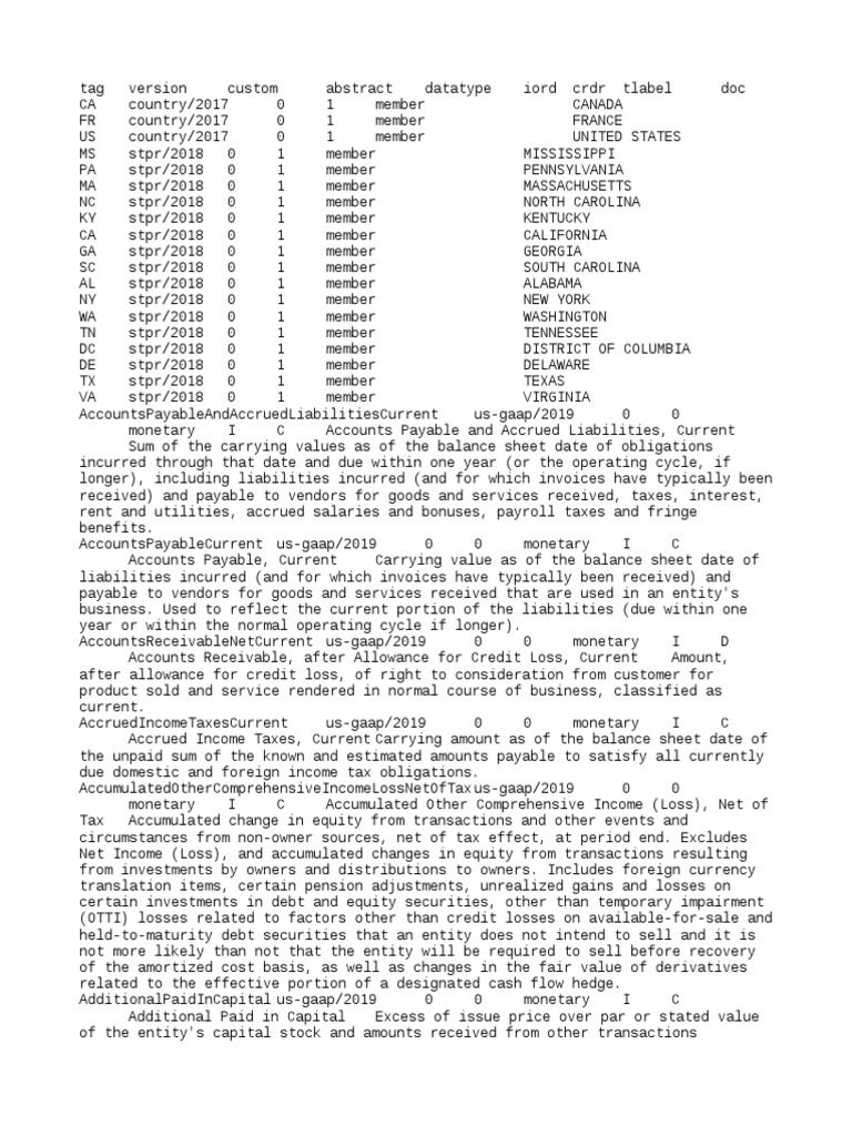 Tag | PDF | Preferred Stock | Intangible Asset