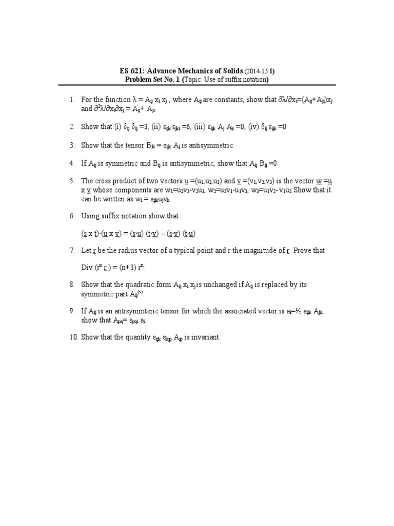 Suffix Notation | PDF