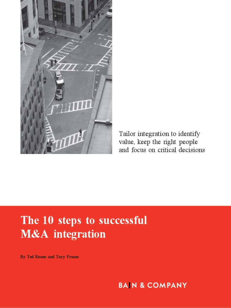 The 10 Steps To Successful M&A Integration | PDF | Mergers And ...