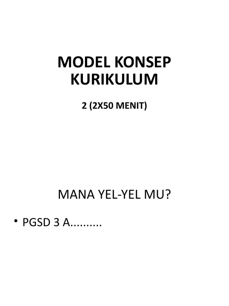 KD1 - Model Konsep Kurikulum 2018 | PDF