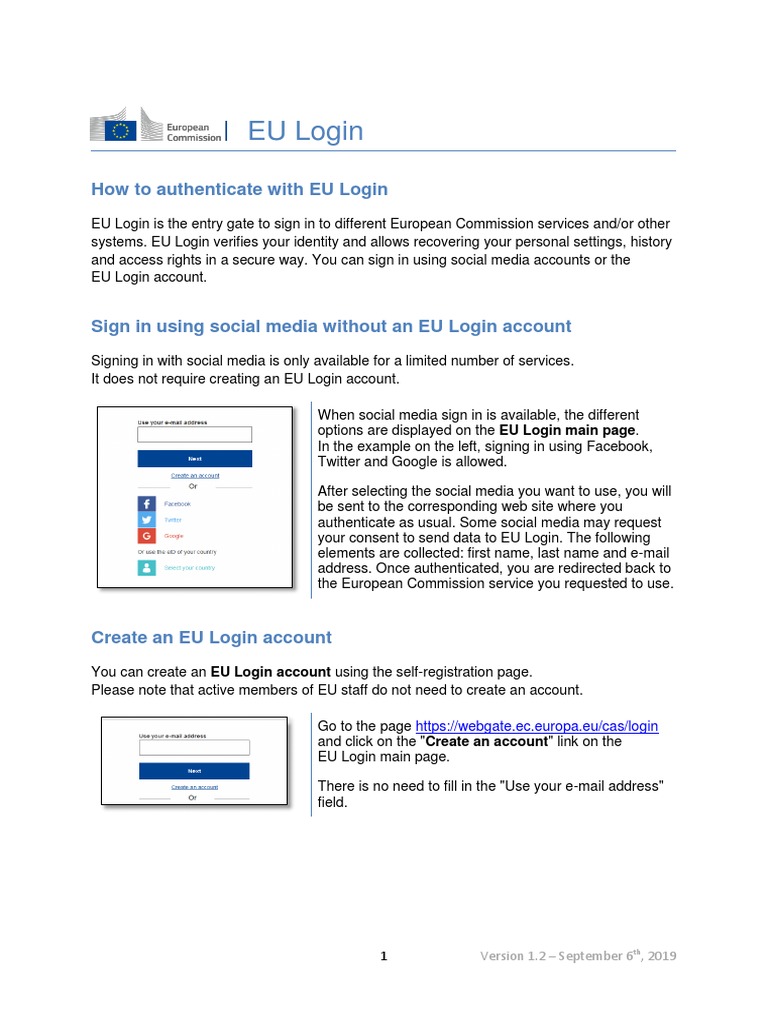 EU Login Tutorial | PDF | Qr Code | Password