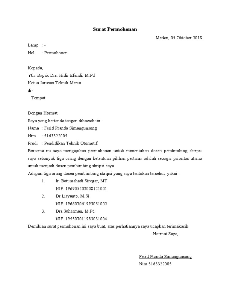 Contoh Pengajuan PS | PDF