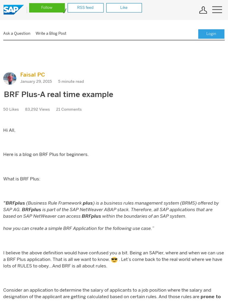 BRF Plus-A Real Time Example - SAP Blogs | PDF | Information Technology | Computing