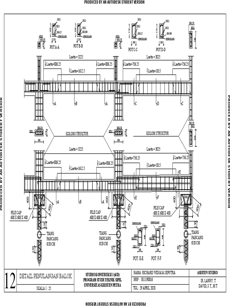 B11190016 - Detail Penulangan Balok | PDF