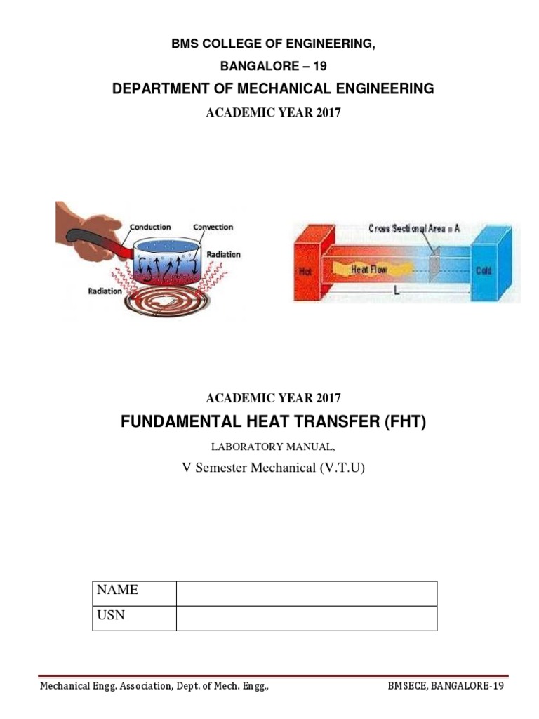 Department of Mechanical Engineering: Fundamental Heat Transfer (FHT ...