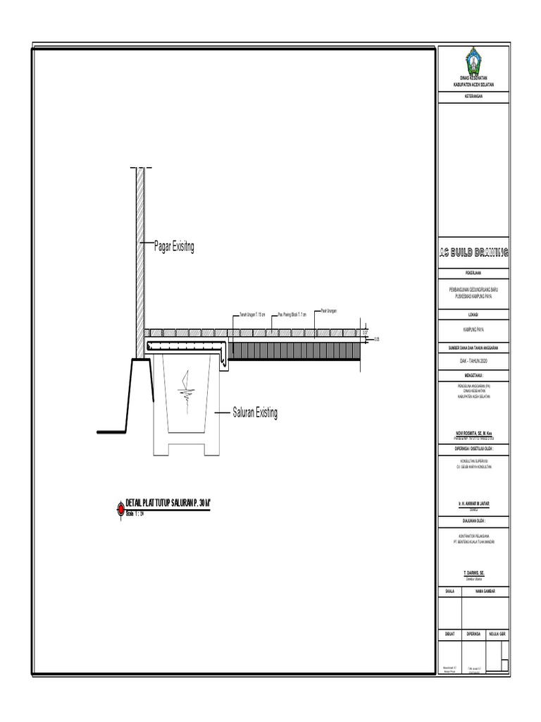 Pagar Exisitng: As Build Drawing | PDF