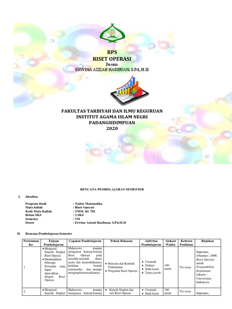 RPS RISET OPERasi | PDF