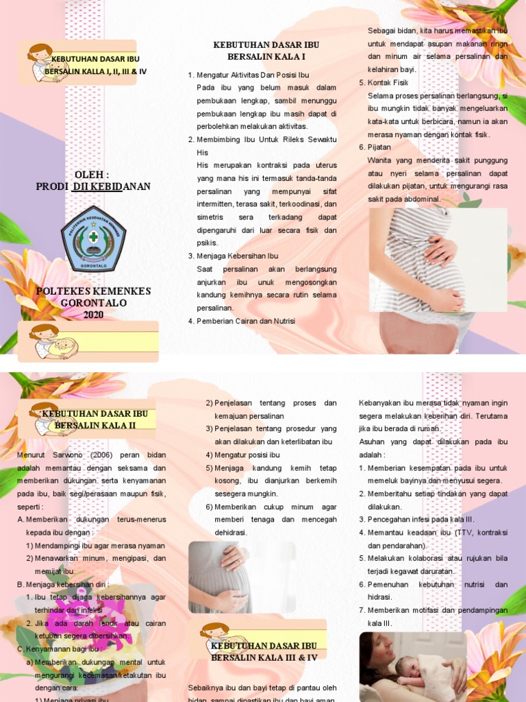 Kebutuhan Dasar Ibu Bersalin Kalla I, II, III & IV | PDF