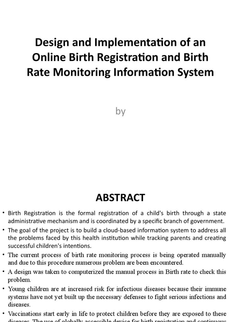 Design and Implementation of An Online Birth Registration | PDF ...