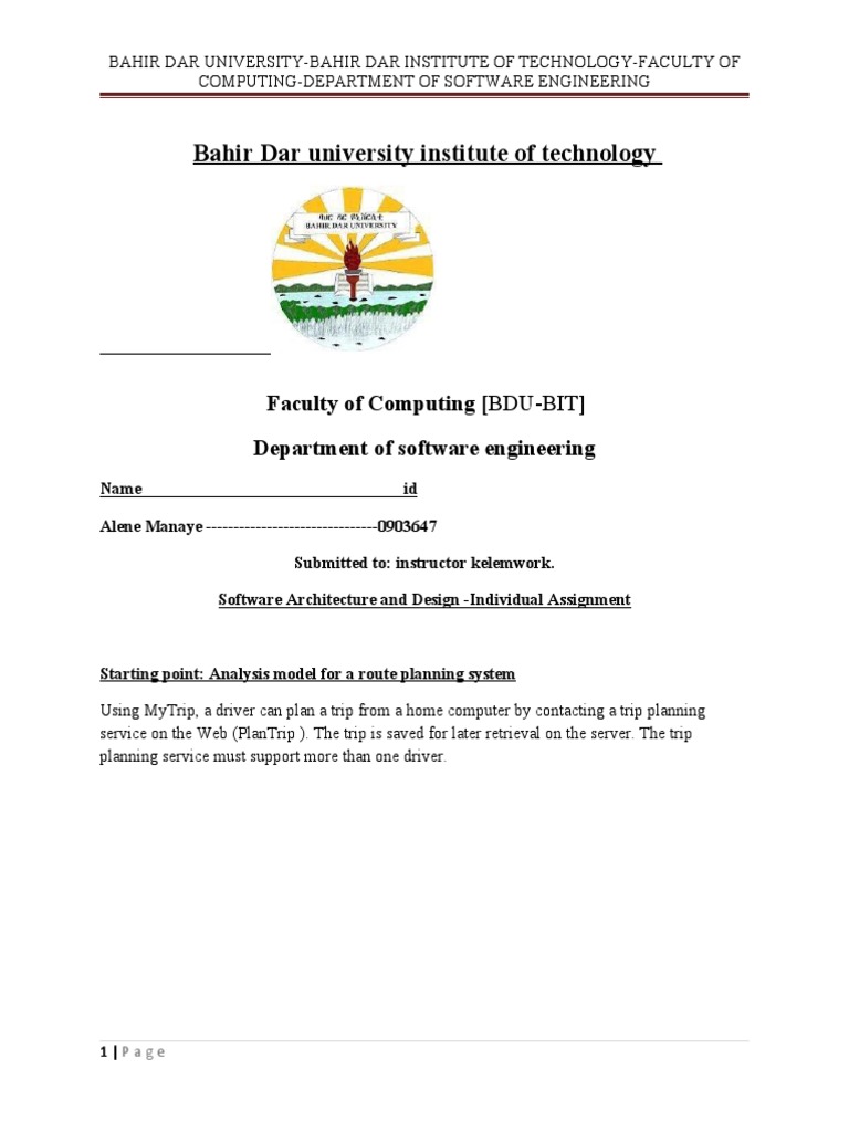 Bahir Dar University Institute of Technology: Faculty of Computing (BDU ...