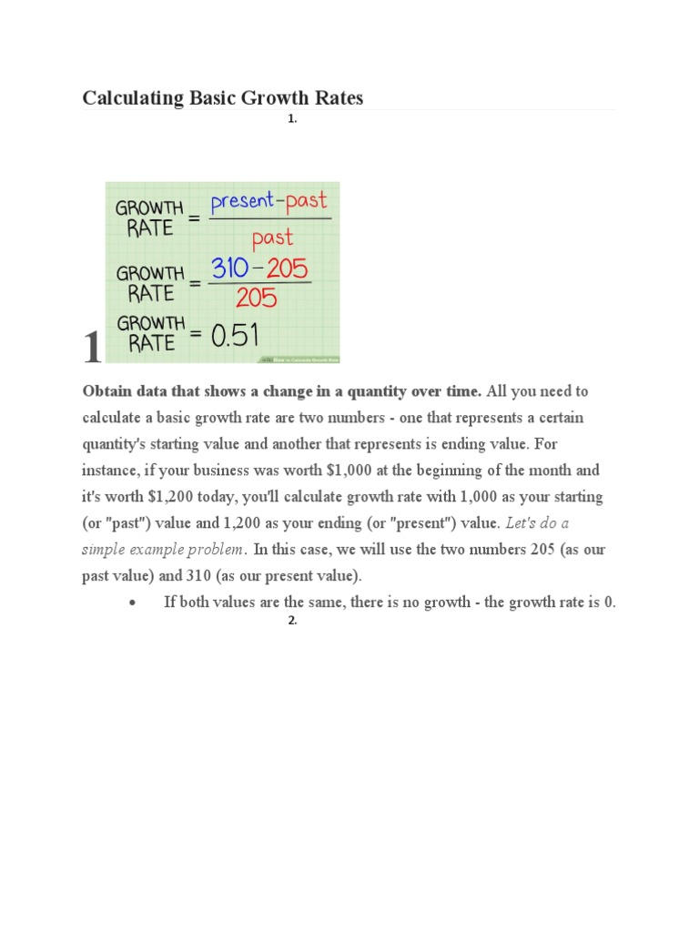 Calculating Basic Growth Rates | PDF | Percentage | Arithmetic