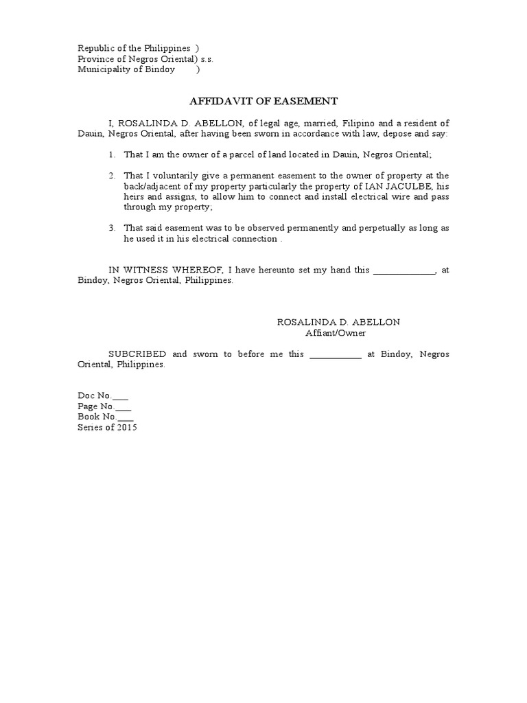 Affidavit of Easement2 | PDF