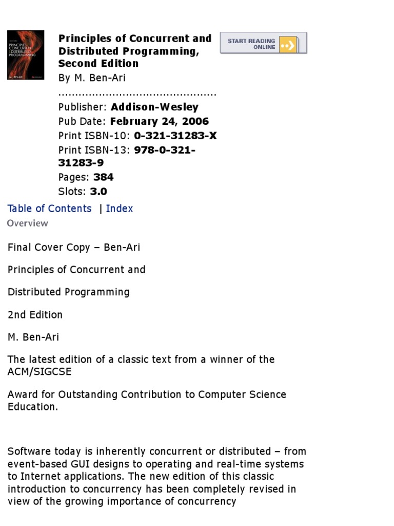 Principles of Concurrent and Distributed Programming | Thread (Computing) | Computers