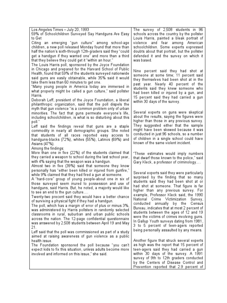 Omission An Example of Bias | PDF | Opinion Poll | Gun Violence In The ...