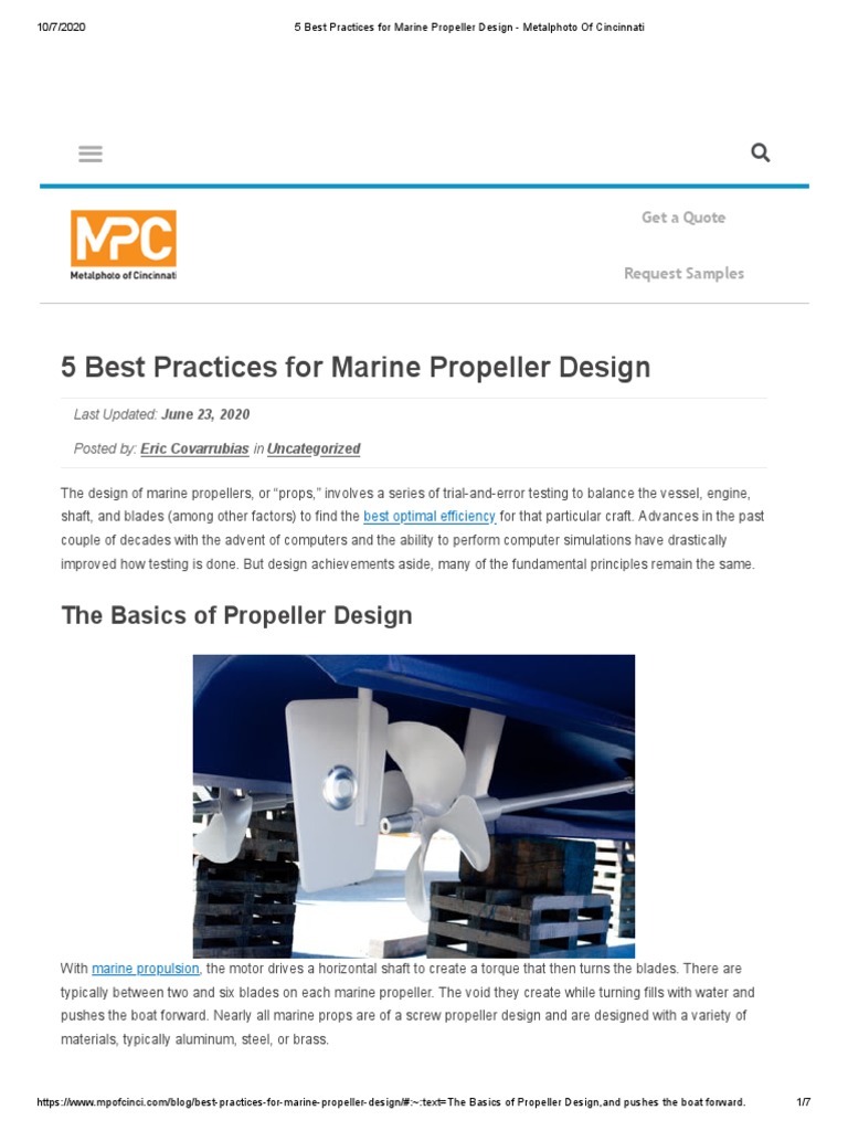 5 Best Practices For Marine Propeller Design Metalphoto Of Cincinnati