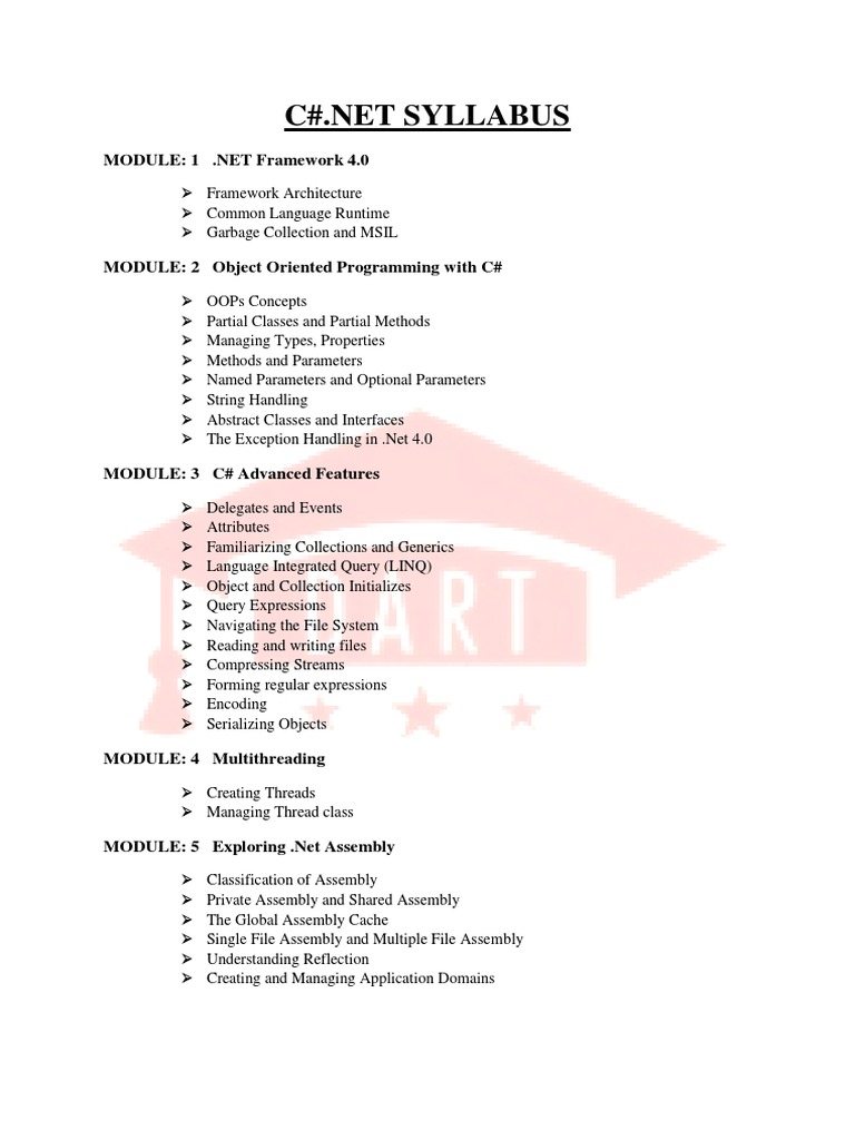 Syllabus | PDF | C Sharp (Programming Language) | Language Integrated Query