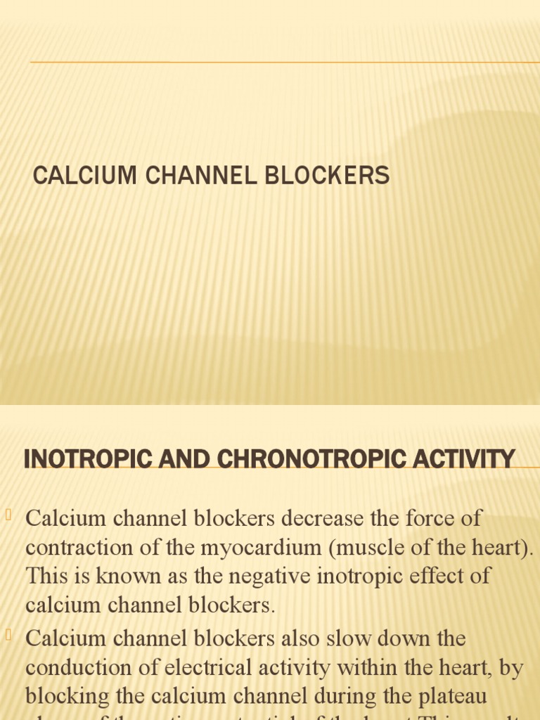 Calcium Channel Blockers Overview | PDF | Cardiovascular System ...