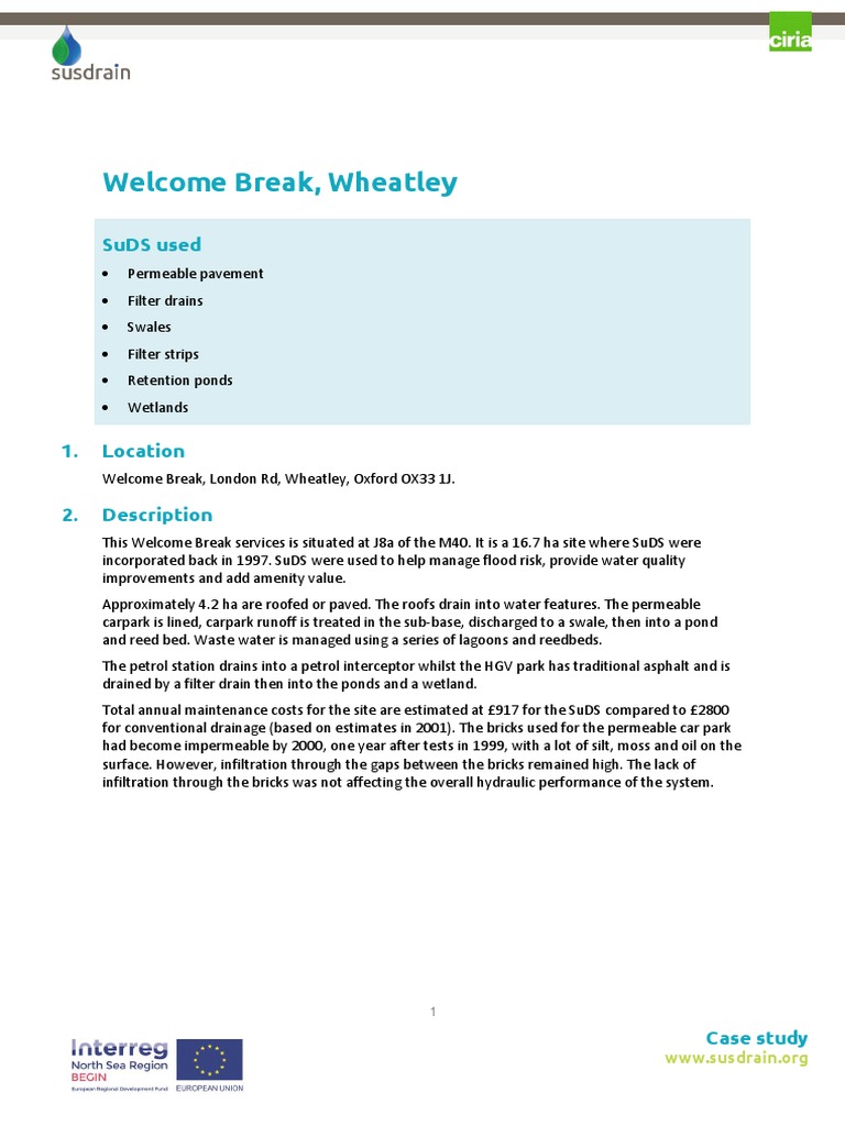 Welcome Break, Wheatley: Suds Used | PDF