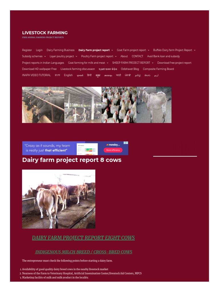 Odishavet Com Dairy Farming Project Report Dairy Farm Project Report 8 ...