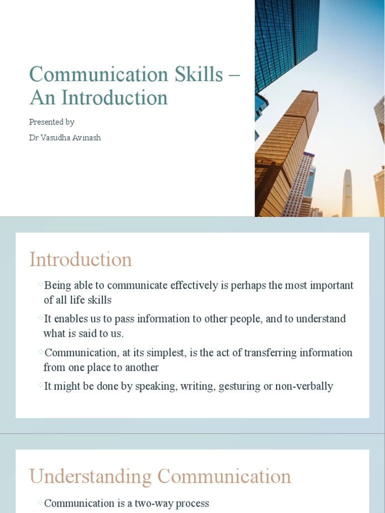 Introduction to Communication Skills | PDF | Nonverbal Communication ...