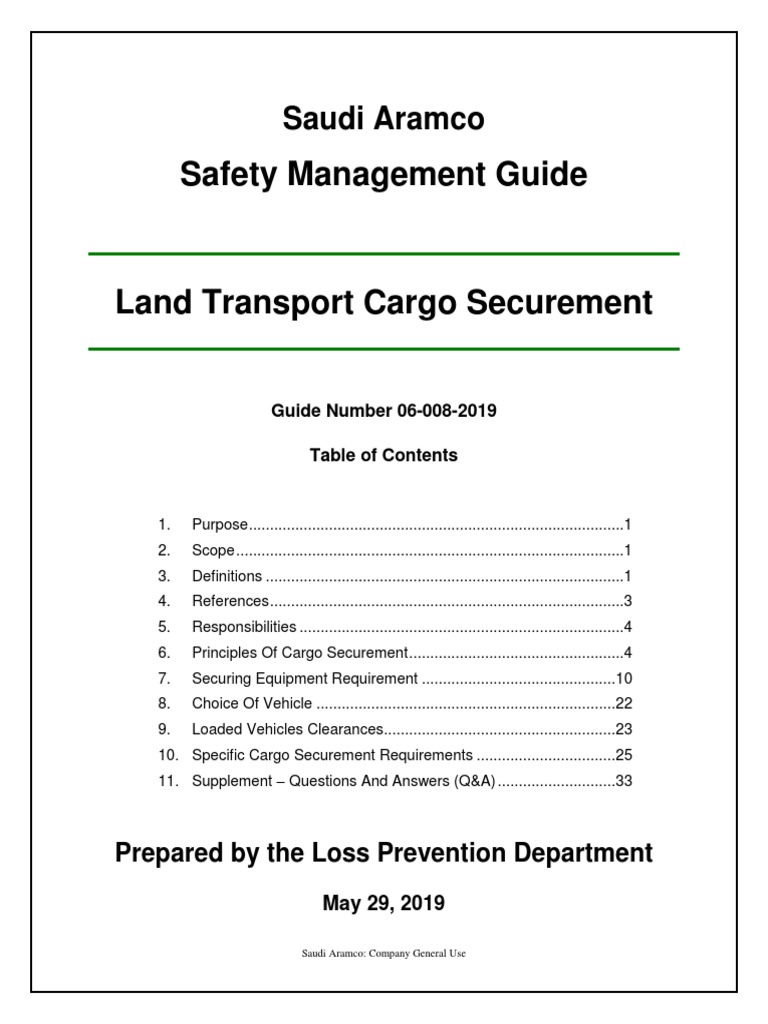 SMG 06-008-2019 (Land Transport Cargo Securement) | PDF | Cargo | Rope