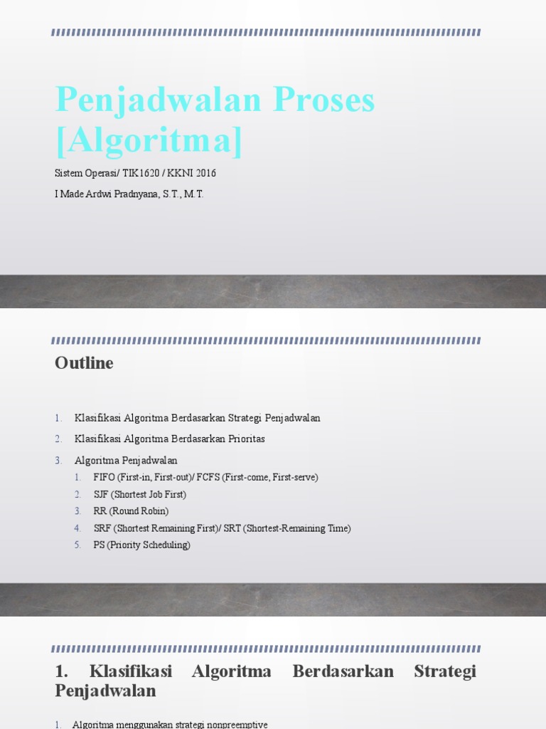 Algoritma Penjadwalan Proses | PDF