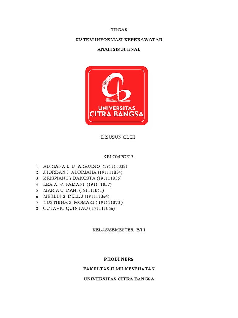 Tugas Kelompok 3 SIMKEP Analisis Jurnal | PDF