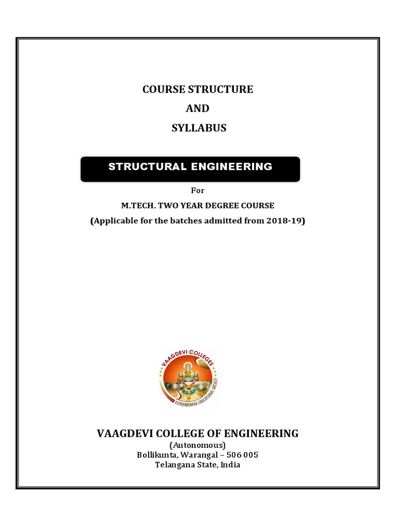 M.Tech STE - R18 - Syllabus | PDF | Buckling | Bending