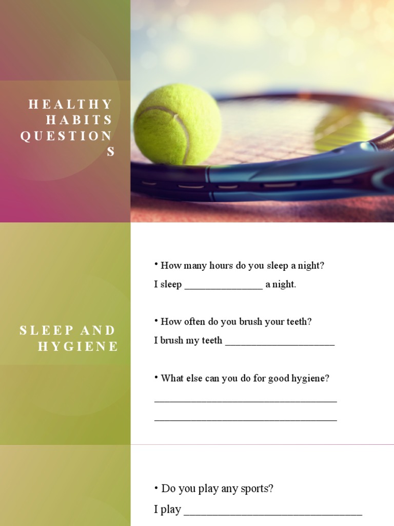 Healthy Habits Questionnaire Guide | PDF