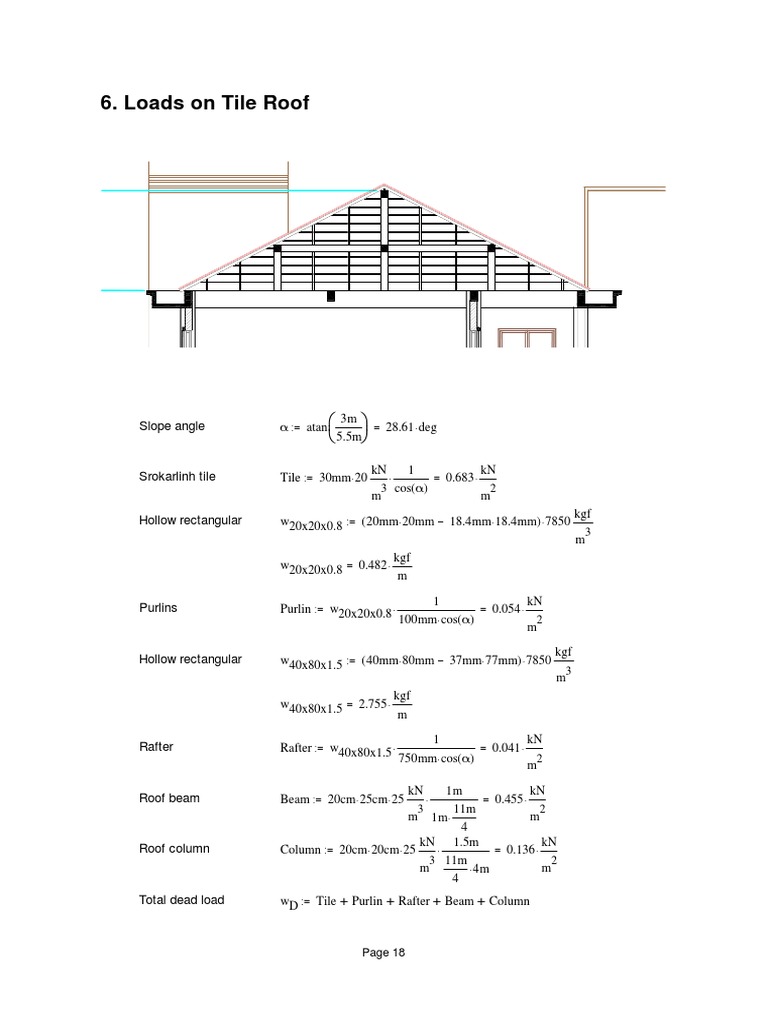 Mathcad - 06-Loads On Tile Roof | PDF | Structural Engineering ...