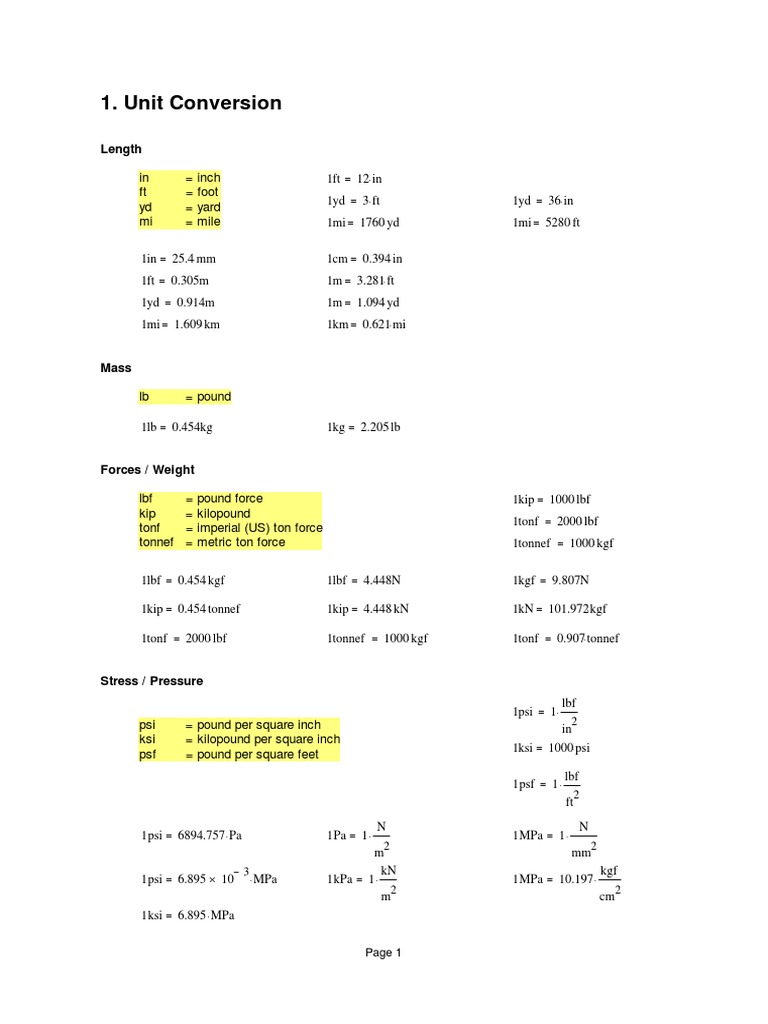 Mathcad - 01-Unit Conversion | PDF | Pounds Per Square Inch | Quantity