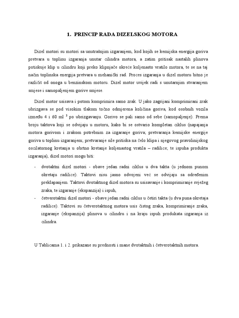 Princip Rada Dizelskog Motora | PDF