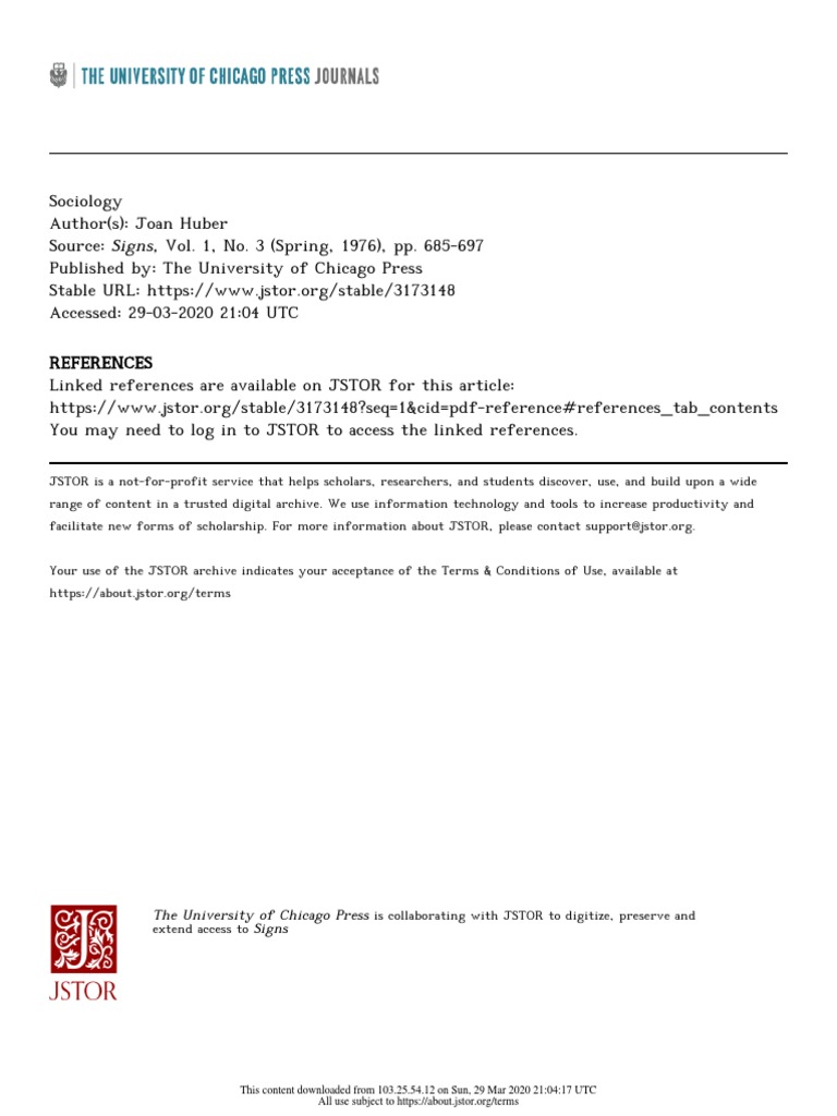 Joan Huber. Sociology | PDF | Social Mobility | Sociology