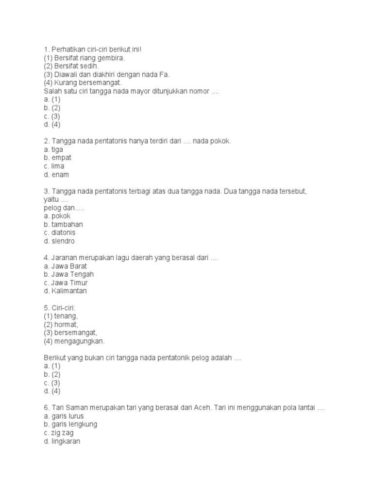 Ciri Tangga Nada Pelog dan Slendro | PDF