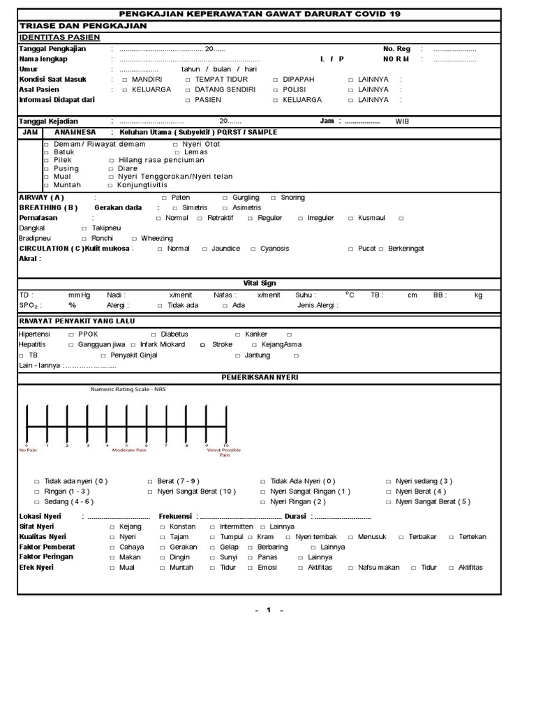(Perawat) Assesment Keperawatana Igd Cov19 | PDF