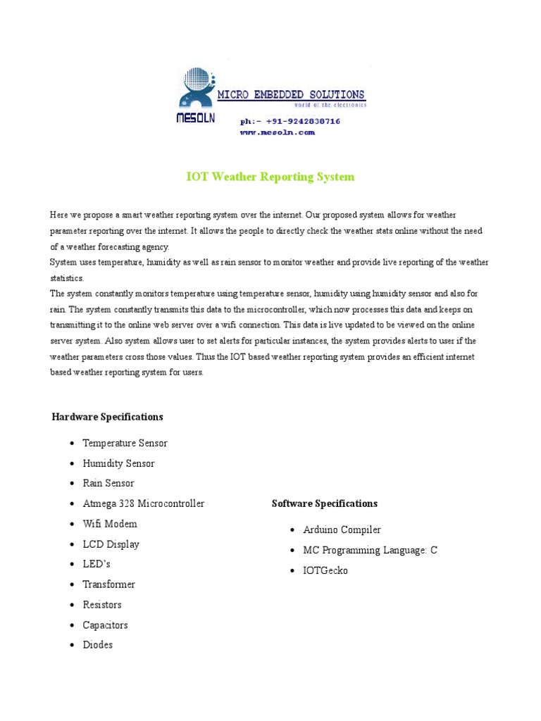 IoT-Based Weather Reporting System | PDF