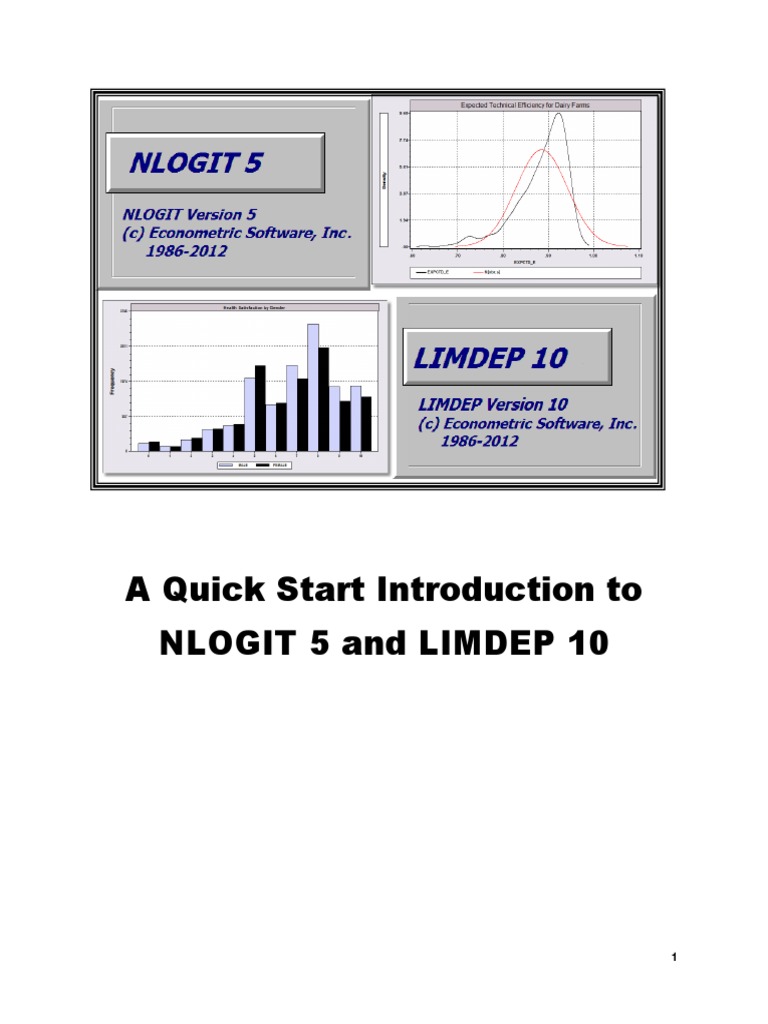 A Quick Start Introduction To NLOGIT and LIMDEP | PDF | Logistic Regression | Regression Analysis