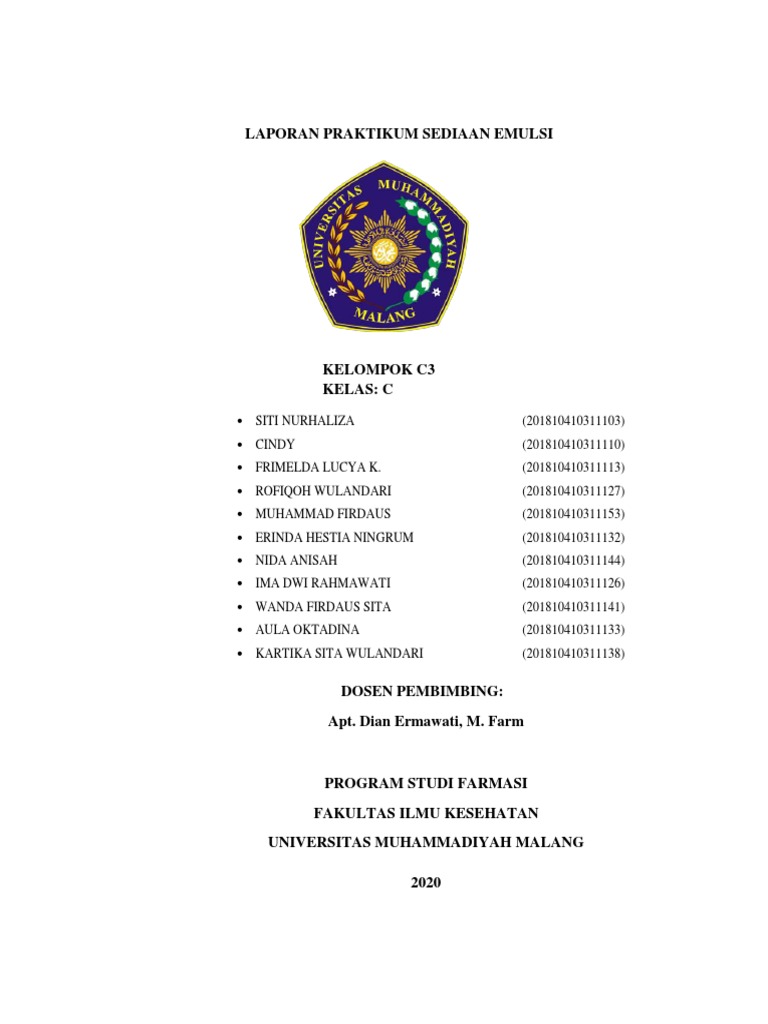 Laporan Emulsi | PDF | Kesehatan Holistik