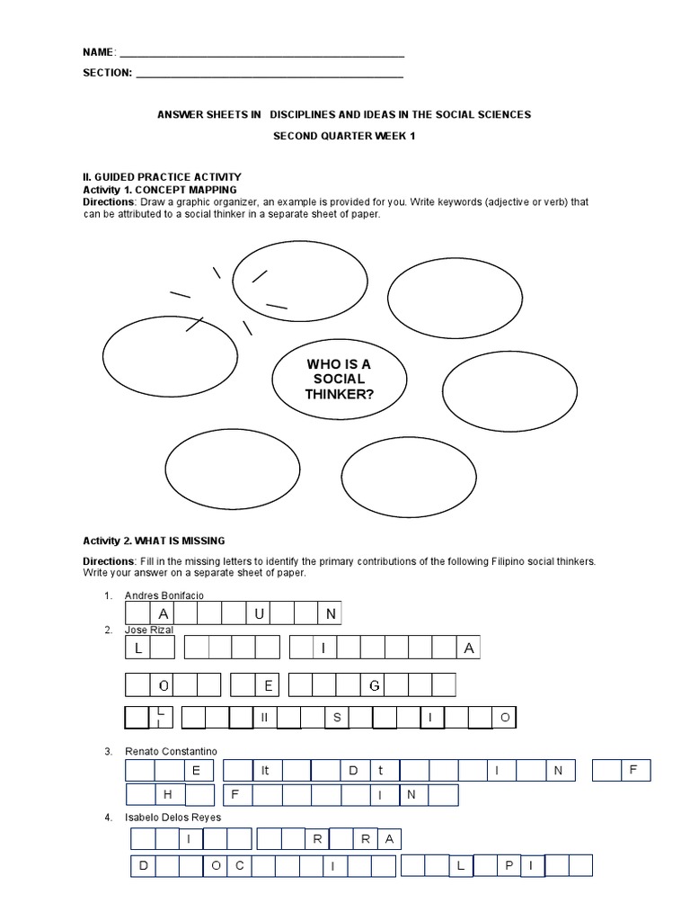 Diss Answer Sheet Quarter 2 Week 1 | PDF | Philippines | Human Nature