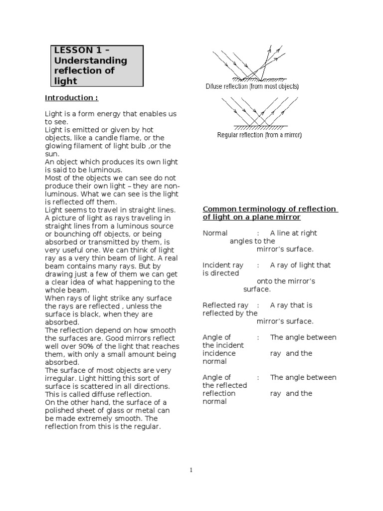 Lesson 5.1 Light | PDF